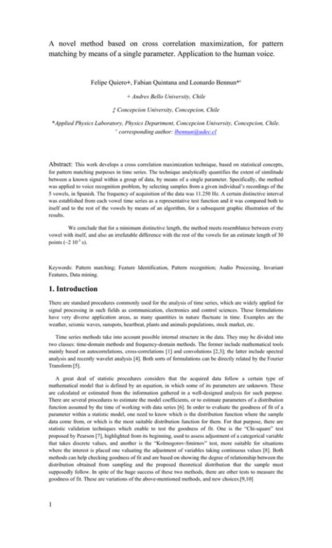 A Novel Method Based On Cross Correlation Maximization