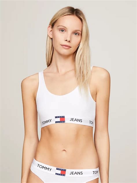 Heritage Logo Unlined Bralette White Tommy Hilfiger