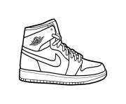 Coloriage Basket Nike Air Jordan 4 Dessin Basket à imprimer