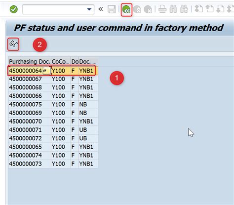 pf status and user command in factory method oops alv in abap
