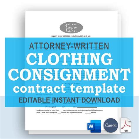 Consignment Shop Contract Template Attorney Written And Editable