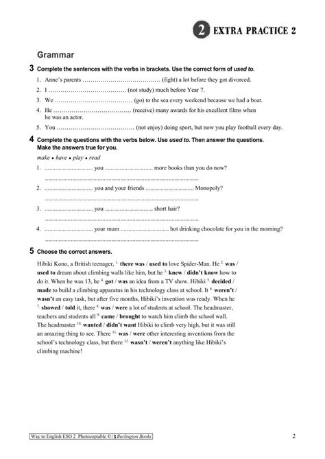 Wte2 Extra Practice Unit 2 B Online Exercise For Live Worksheets