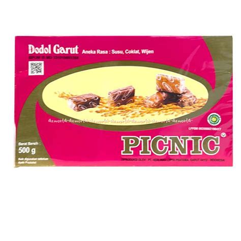 Jual Picnic Dodol Garut 500gr Aneka Rasa Susu Coklat Wijen Snack