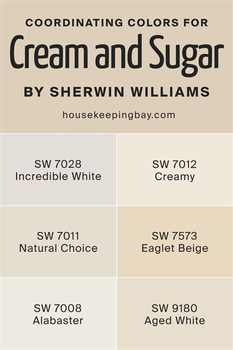 Cream And Sugar Sw 9507 Coordinating Colors By Sherwin Williams Cream