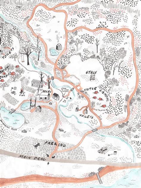 Hmmm Good Idea Whimsical Hand Drawn Map For Guests To Identify Key Party Stations