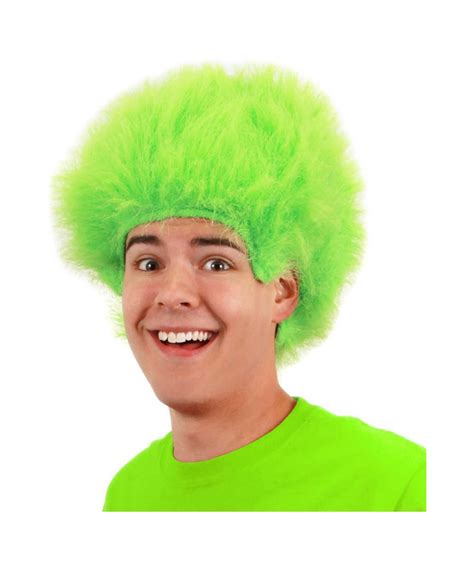 Adult Fuzzy Lime Green Wig Halloween Costume Wig