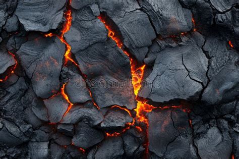 Cracked Volcanic Ash Texture With Sharp Jagged Edges Deep Gray Tones And Faint Traces Of Red