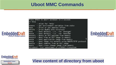 Uboot Mmc Commands View Content Of Directory From Uboot Youtube