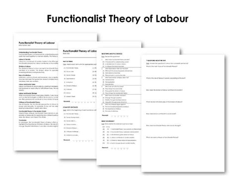 Functionalist Theory Of Labour Docx Teaching Resources