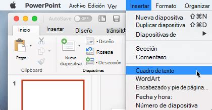 Insertar un cuadro de texto en Office para Mac Soporte técnico de