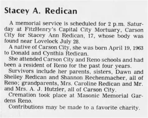 Stacey Ann Redican 1963 1980 Find A Grave Memorial