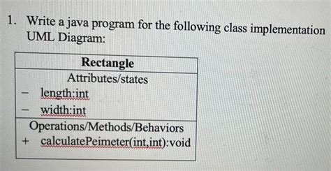 Solved 1 Write A Java Program For The Following Class