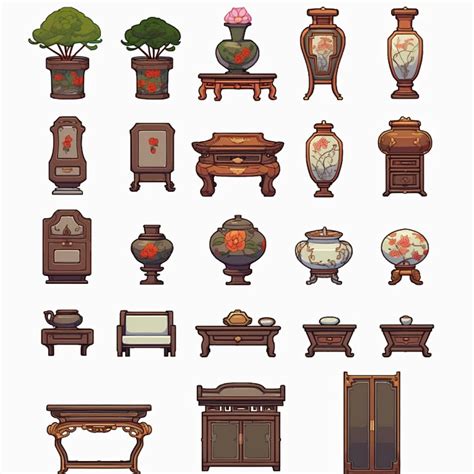 古风室内物件 49 花瓣网