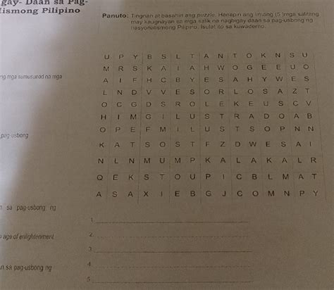 Solved Ga Y Daan Sa P Ag Lismong Pilipino Panuto Tingnan At