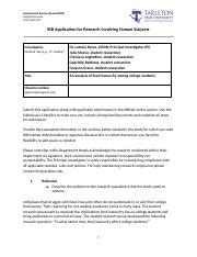 IRB Application Docx Institutional Review Board IRB Irb Tarleton Edu 254 968 1647 IRB