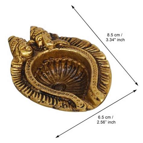 Eunoia Crafts Golden Handcrafted Goddess Lakshmi And Lord Ganesha