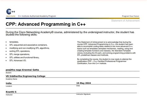 Completed C Course At Cisco Poojitha Gatta Posted On The Topic
