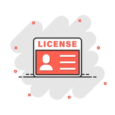 Premium Vector Driver License Icon In Comic Style Id Card Cartoon Vector Illustration On White