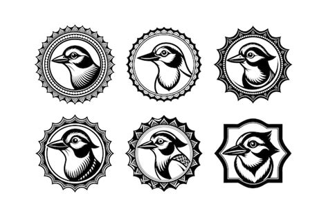 Premium Vector Blue Jay Vector Logo Type Labeled Vector Linocut