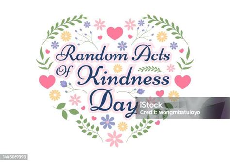 2 월 17 일에 친절의 무작위 행동 평면 만화 손으로 그린 템플릿 그림에 행복을주는 다양한 작은 행동 2월에 대한 스톡 벡터