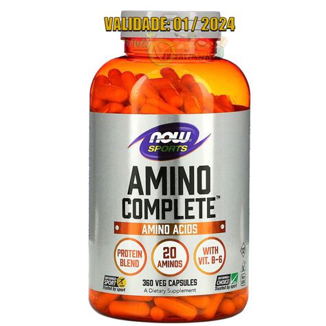 Amino Complete Now Foods 360 Cápsulas (20 Aminos) - Vitaminas e ...