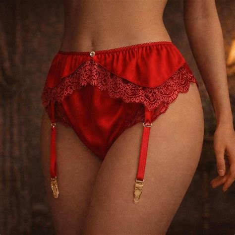 Lace Silk Suspender Retro Vintage Style Garter Belt Lingerie Handmade