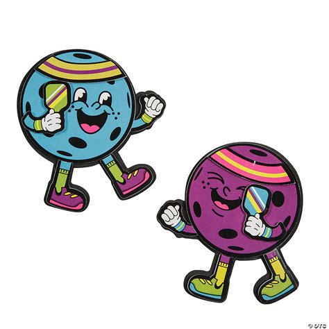 3 12 X 4 Bright Color Pickleball Character Magnets Craft Kit Makes
