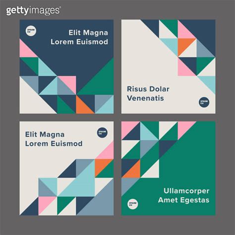 Square Graphic Design Templates With With Geometric Triangle Graphics