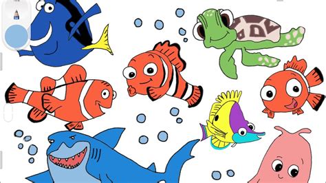 Finding Nemo Characters Drawings Art Of Finding Nemo