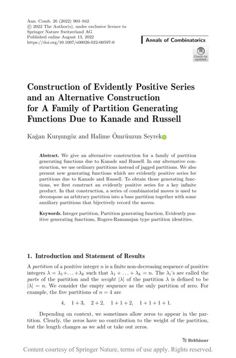Construction Of Evidently Positive Series And An Alternative