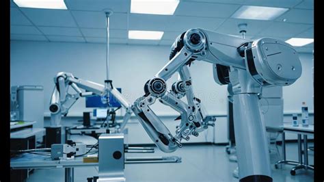 Futuristic Robotics Arm Operating in High-Tech Laboratory Environment Generative AI Stock ...
