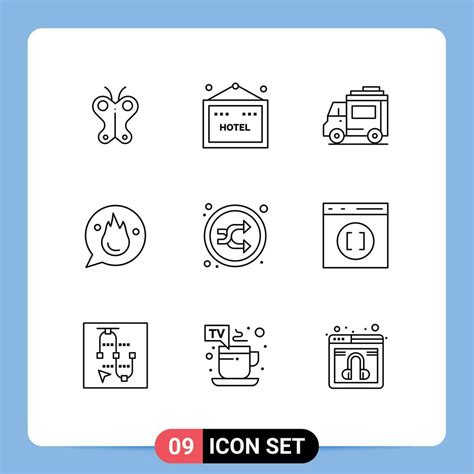 User Interface Pack Of 9 Basic Outlines Of Mix Training Car Motivation Career Editable Vector
