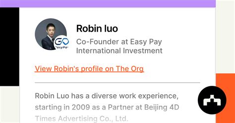 Robin Luo Co Founder At Easy Pay International Investment The Org