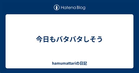 今日もバタバタしそう Hamumattariの日記