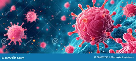 Tumor Microenvironment Background With Cancer Cells T Cells