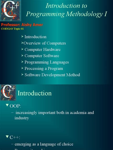 Overview Of Computers Computer Hardware Computer Software Programming Languages Processing A