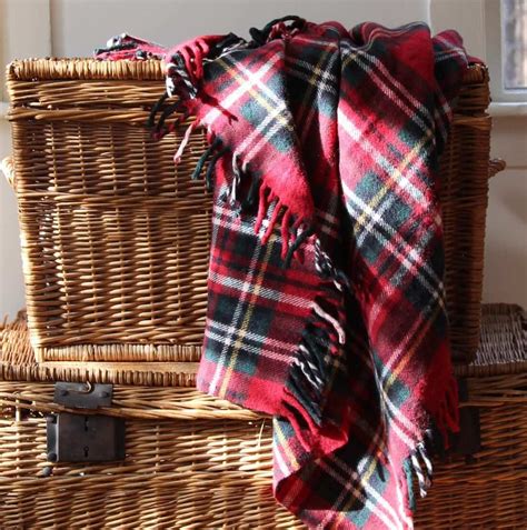 Royal Stewart Vintage Wool Throw Blanket Nora Murphy Country House