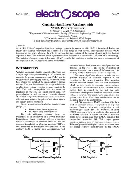 Capless Ldo Design Pdf Mosfet Field Effect Transistor