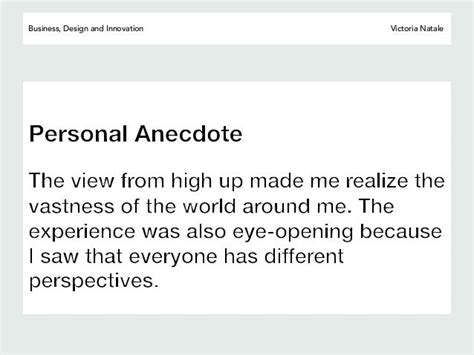 Personal Anecdote