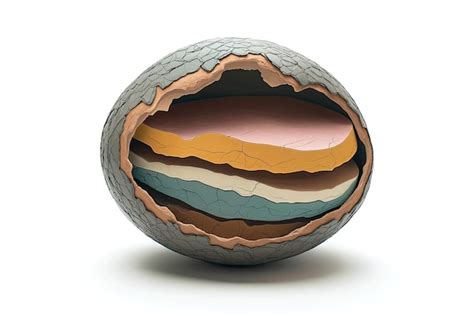 A Simple Diagram Showing Layers Of Dinosaur Egg Illustrating Its