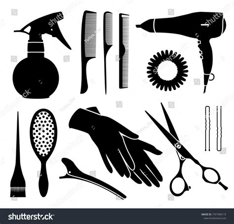Hair Tools Silhouette Over 41859 Royalty Free Licensable Stock