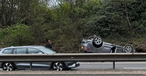 Driver In Hospital After Car Flips Onto Roof In Horror Crash On Scots