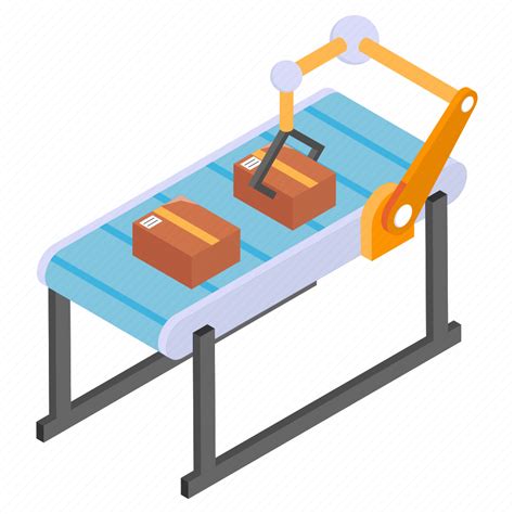 Robotic Arm Automated Conveyor Belt Logistics Packaging Icon Download On Iconfinder