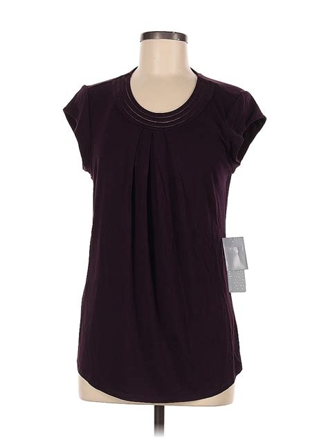 Daniel Rainn Solid Purple Short Sleeve Top Size M 60 Off Thredup
