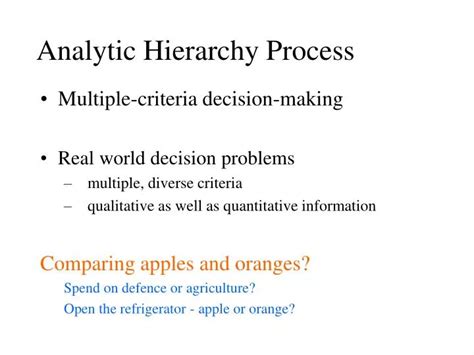 PPT Analytic Hierarchy Process PowerPoint Presentation Free Download ID 165604