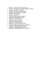 All Module Docx Module 1 Introduction To RBT Training Module 2 Introduction To Applied