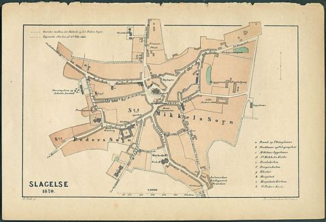 Slagelse Flerfarve Bykort 14x22 Cm Fra Trap Danmark 2 Udg 1872