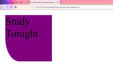 CSS Border Bottom Left Radius Property Studytonight