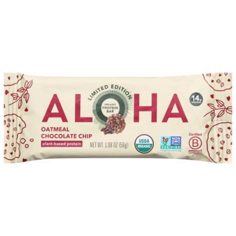 Aloha Plant Based Protein Bar Oatmeal Chocolate Chip 198 Oz Kroger