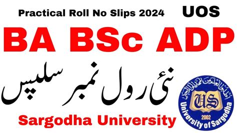 BA BSc ADP Annual 2024 UOS Roll No Slips Practicals ADA ADS ADC